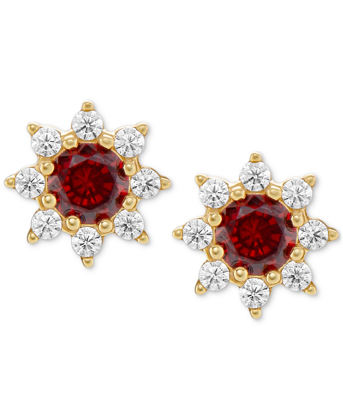 Click here for Cubic Zirconia January Birthstone Flower Stud Earr... prices