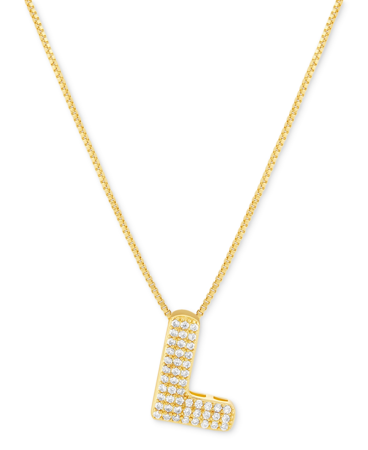 Click here for Cubic Zirconia Bubbly Initial L 18 Pendant Necklac... prices