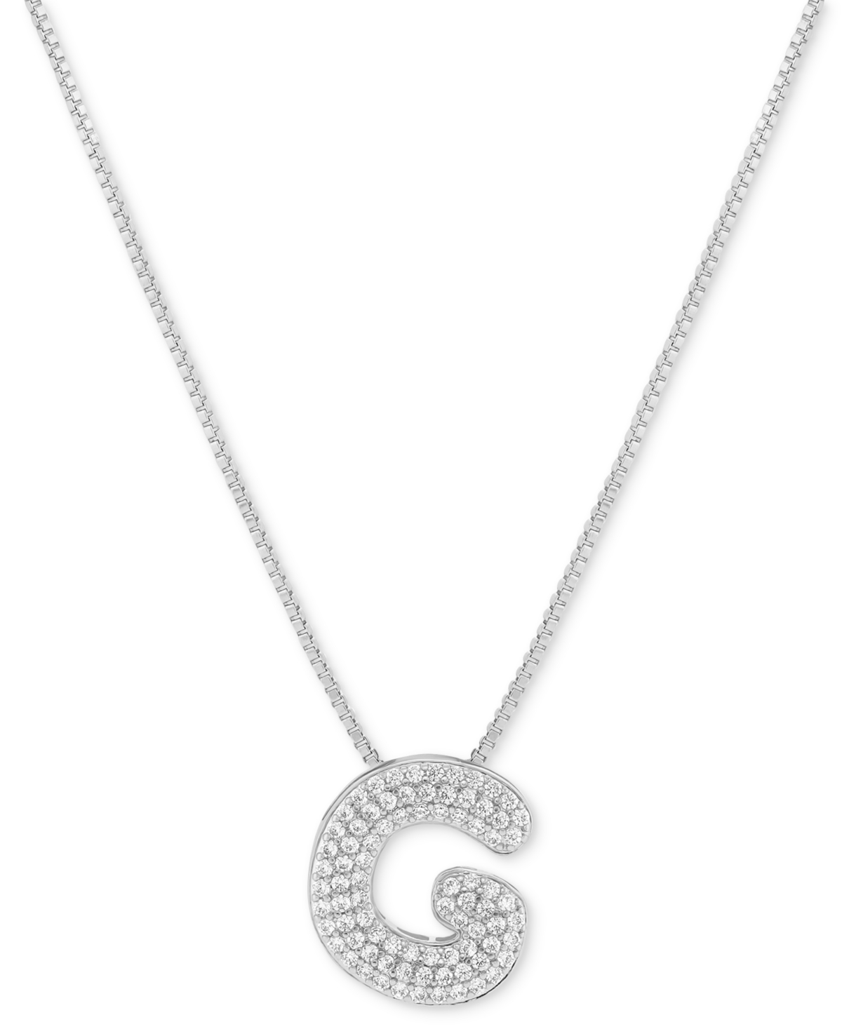 Click here for Cubic Zirconia Bubbly Initial G 18 Pendant Necklac... prices