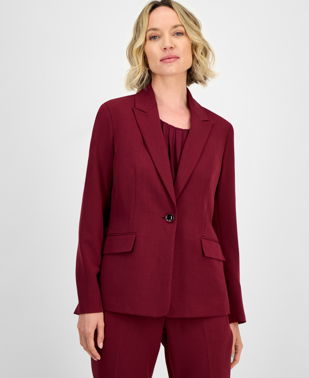 Click here for Kasper Womens One-Button Blazer  Regular & Petite... prices