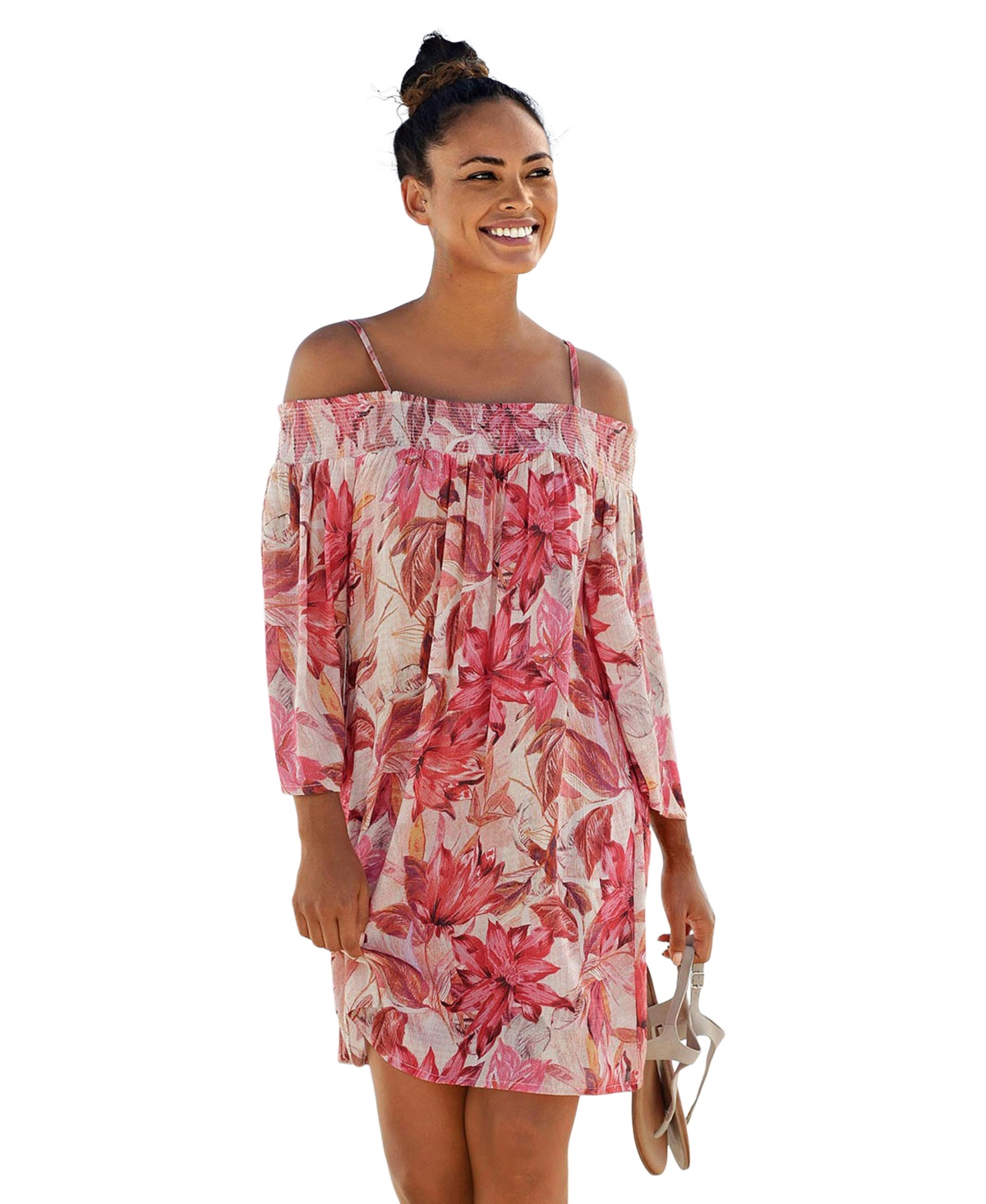 Click here for Lascana Womens Off The Shoulder Patterned Dress -... prices
