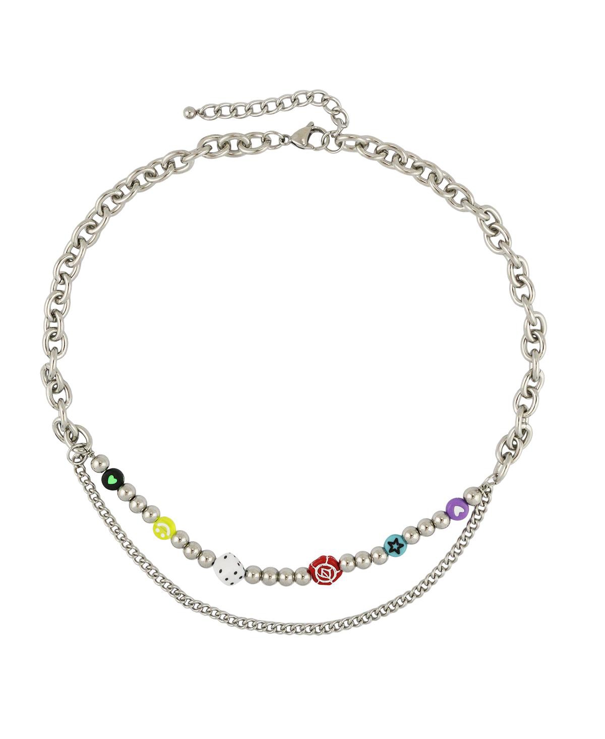 Click here for Rebl Jewelry Y2K Layered Charm Necklace - Silver prices