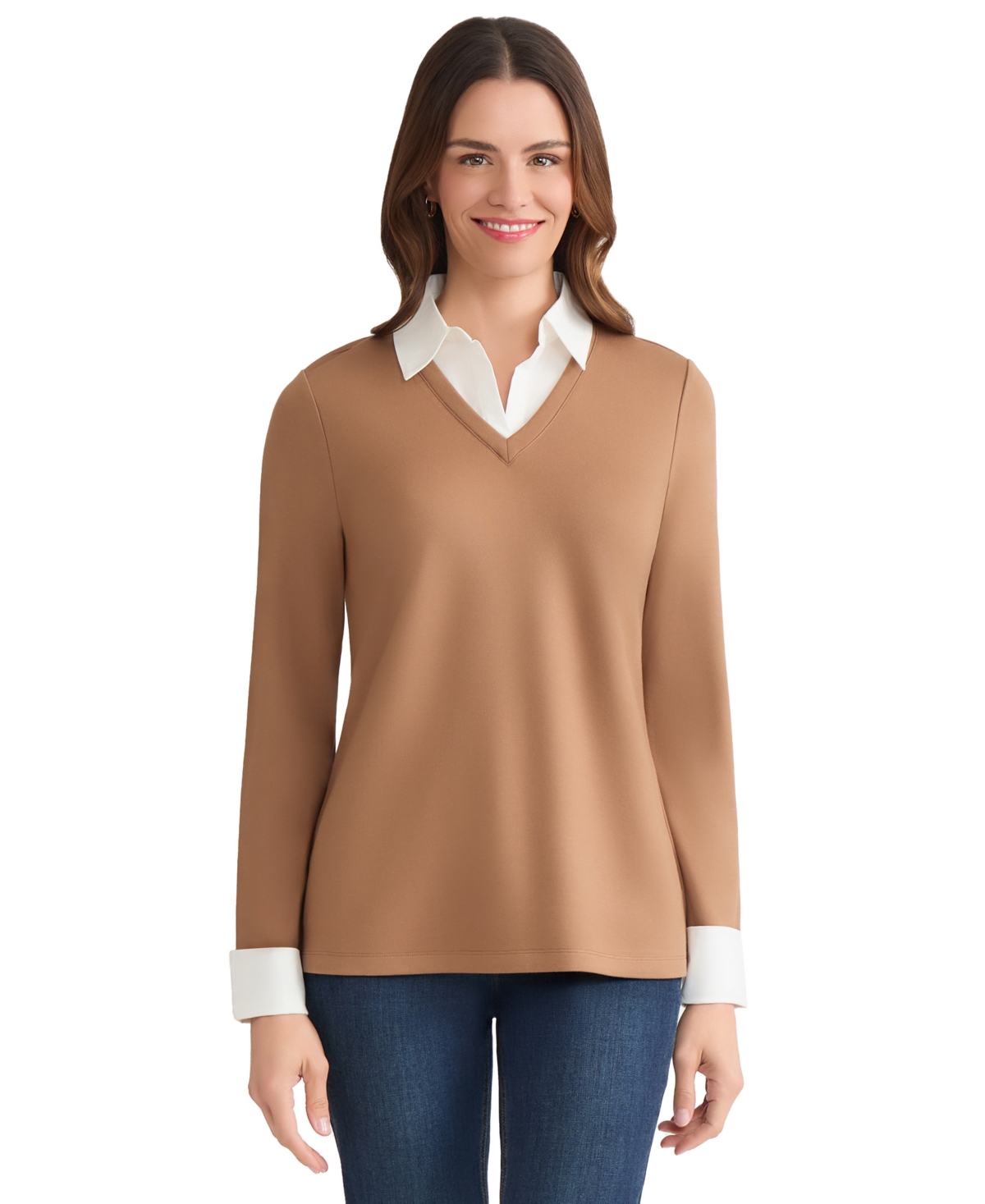 Click here for Jones New York Womens Serenity Knit Layered-Look T... prices