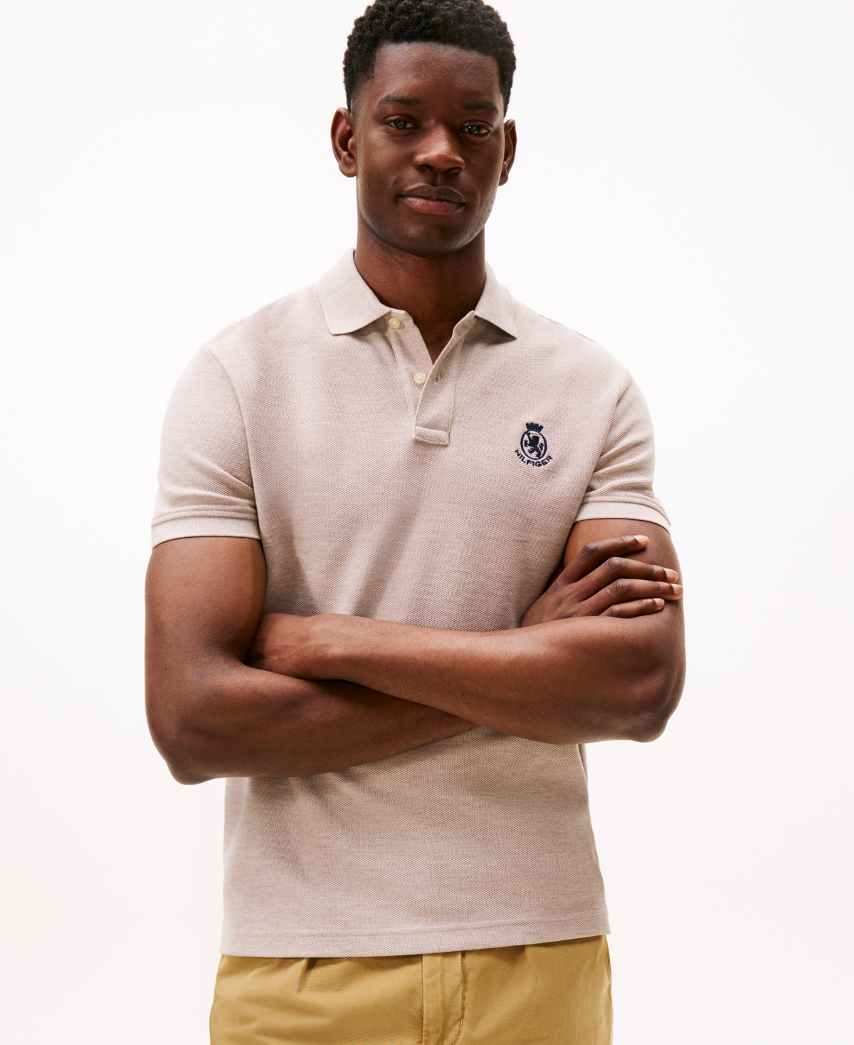 Click here for Tommy Hilfiger Mens Heathered Crest Regular Fit Po... prices