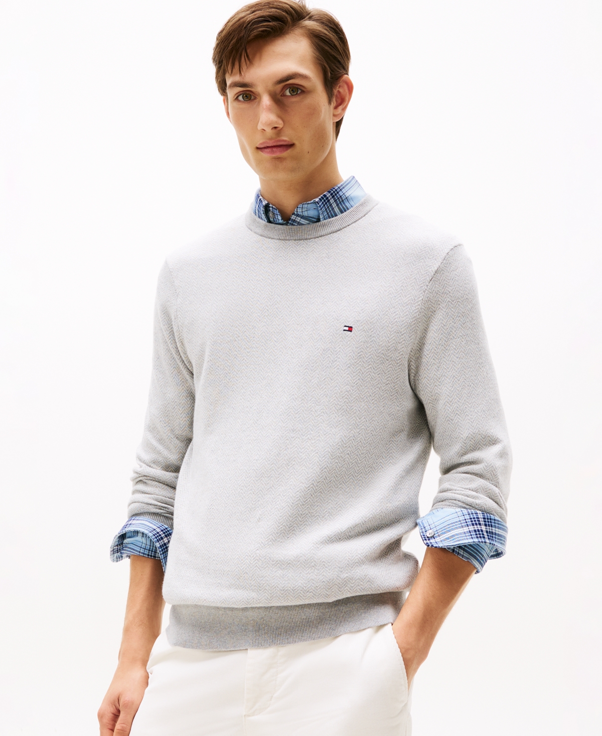 Click here for Tommy Hilfiger Mens Pima Cotton Cashmere Herringbo... prices