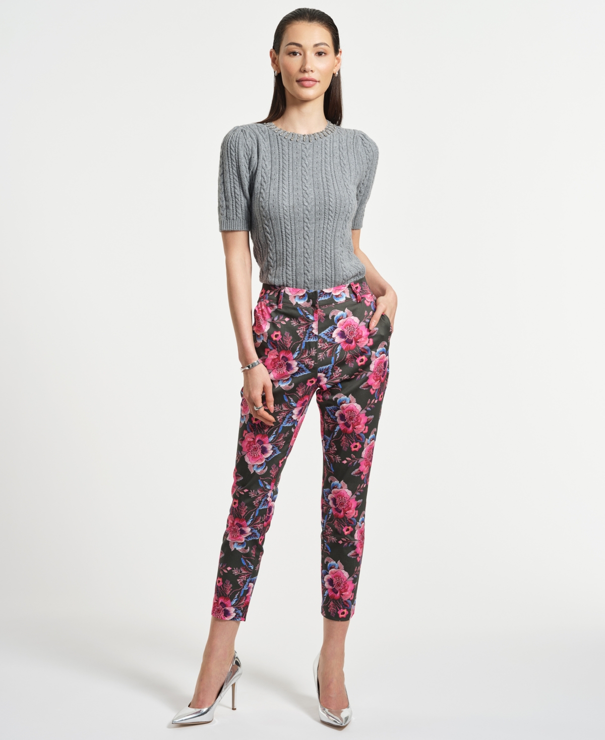 Click here for Isaac Mizrahi Womens Slim Sateen Ankle Pants - Tro... prices