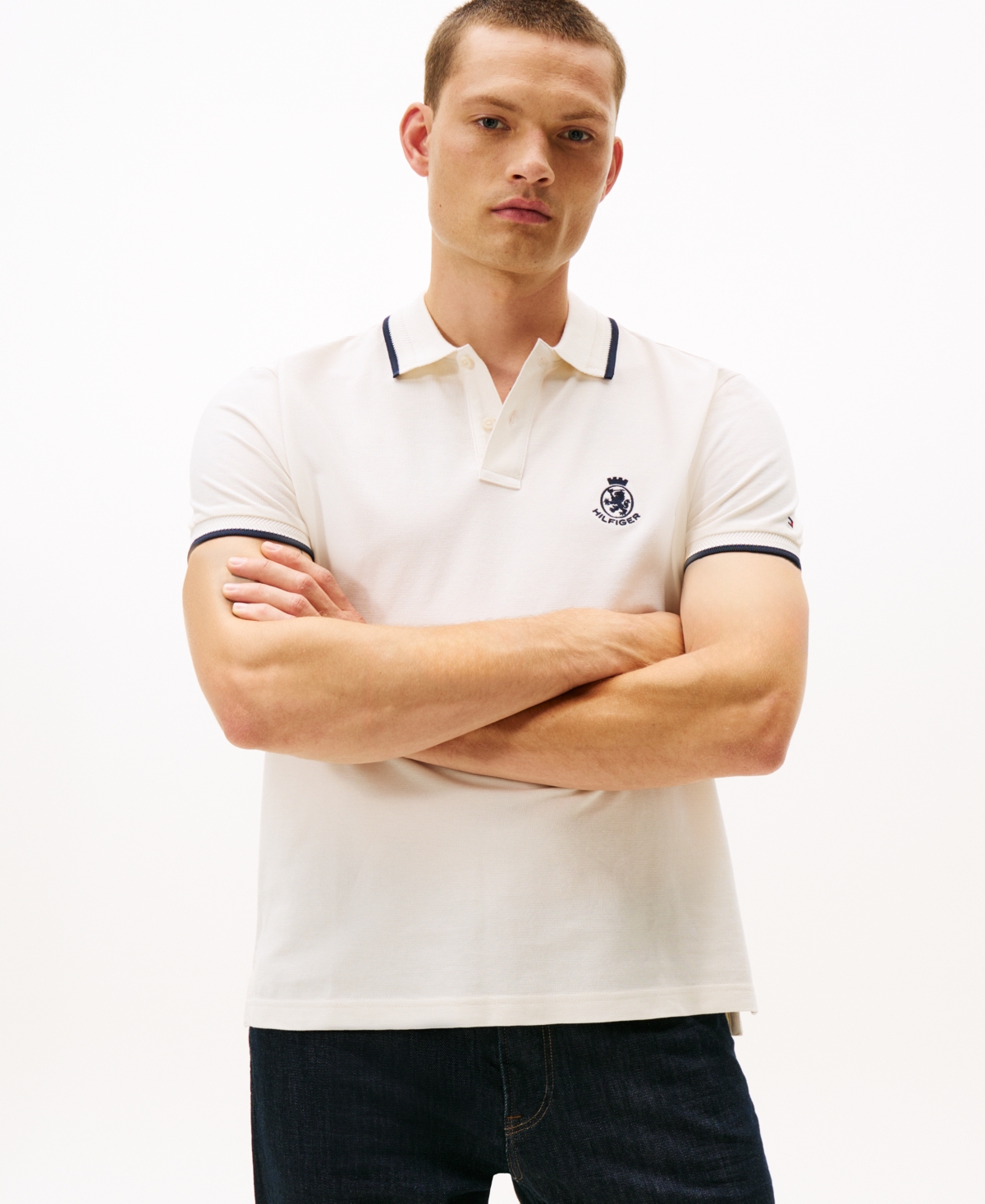 Click here for Tommy Hilfiger Mens Holiday Crest Regular Fit Polo... prices