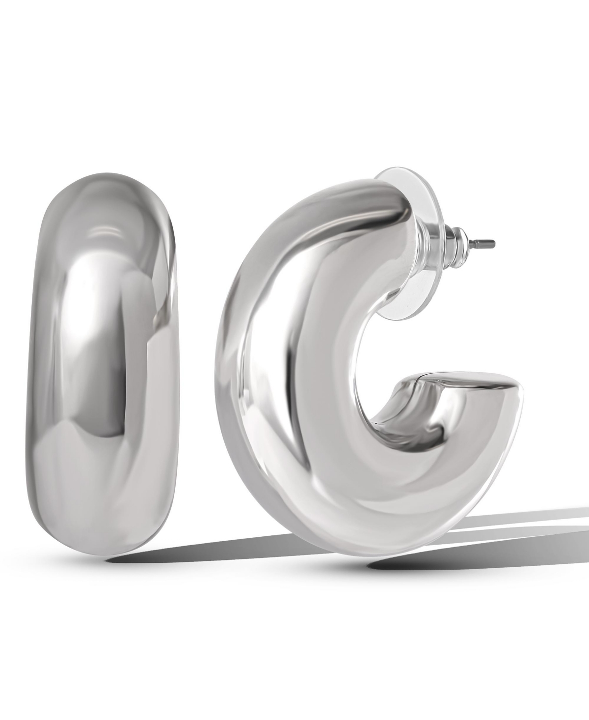 Click here for Jessica Simpson Silver Chunky Hoop Earrings - Silv... prices