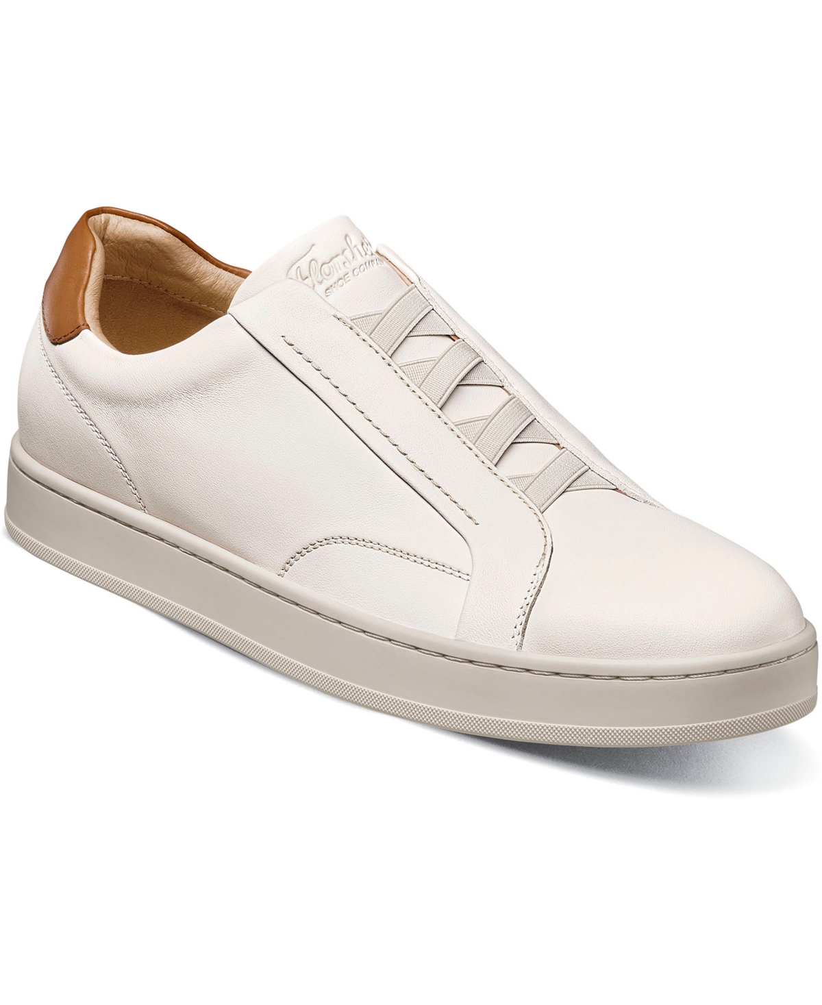Florsheim Mens Monopoli Elastic Lace-to-Toe Sneakers - Cream