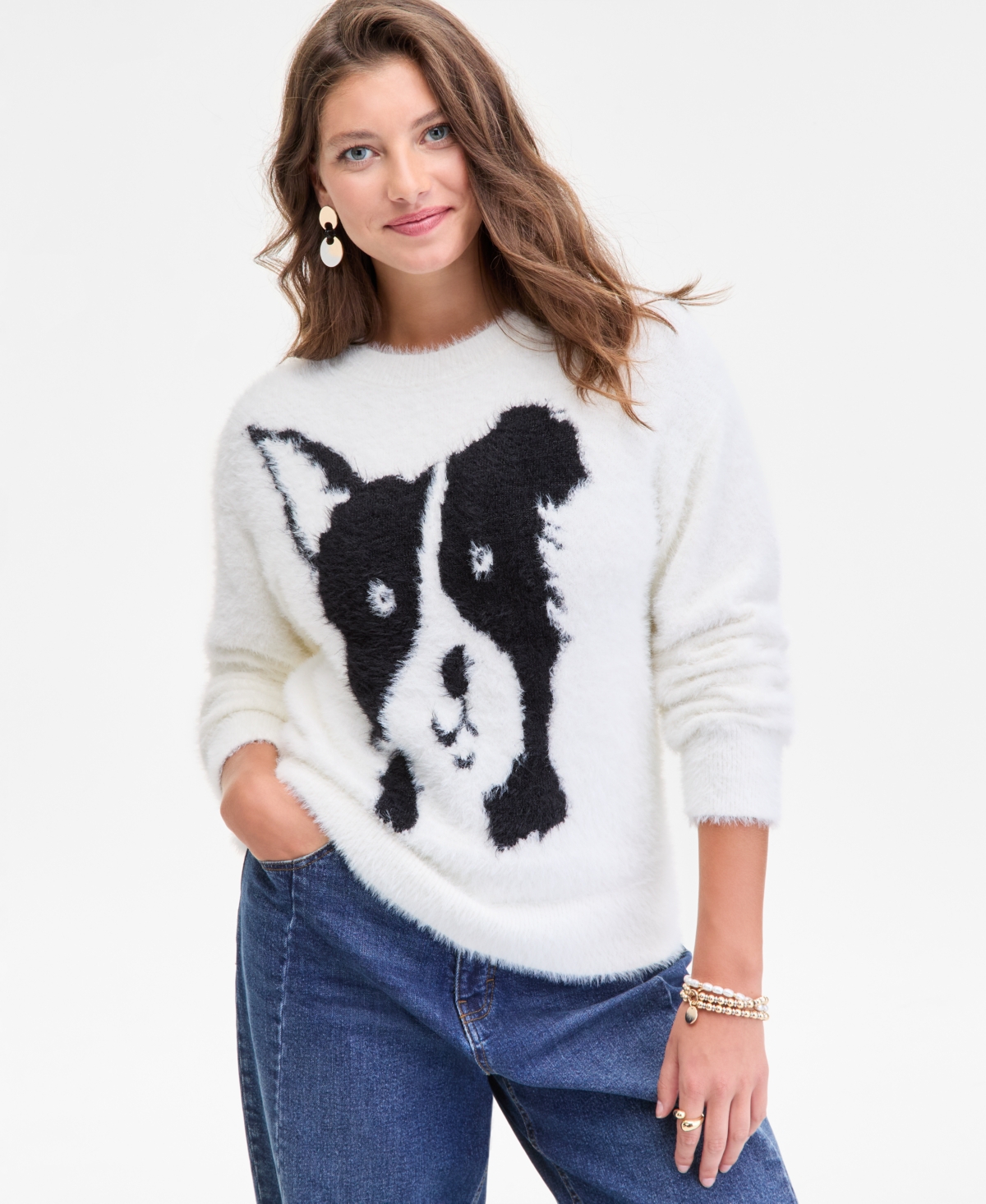 Click here for On 34th Womens Eyelash Dog Crewneck Sweater  Macys... prices