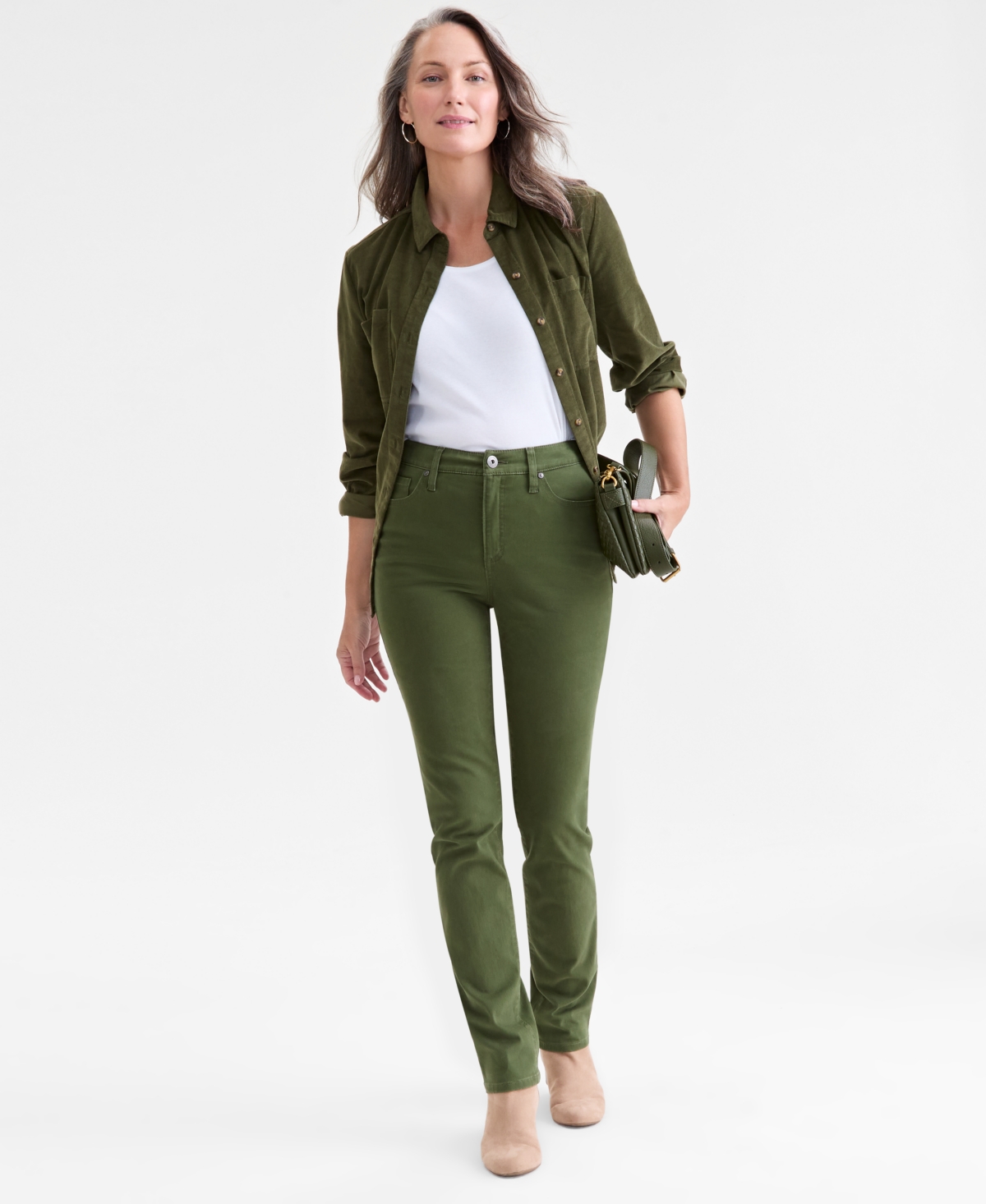 Click here for Style & Co Womens Straight-Leg High Rise Twill Pan... prices
