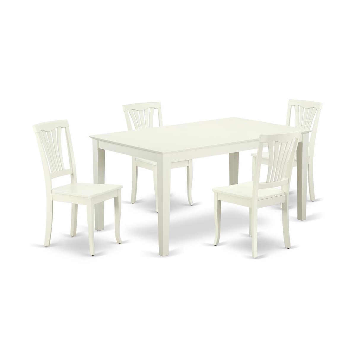 Click here for East West Furniture Dining Room Set Linen White -... prices