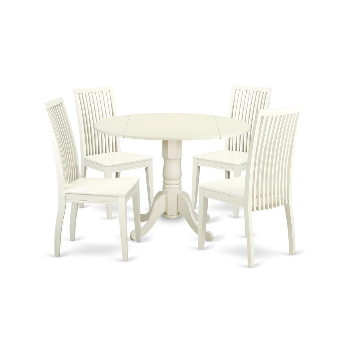 Click here for East West Furniture Dining Room Set Linen White -... prices