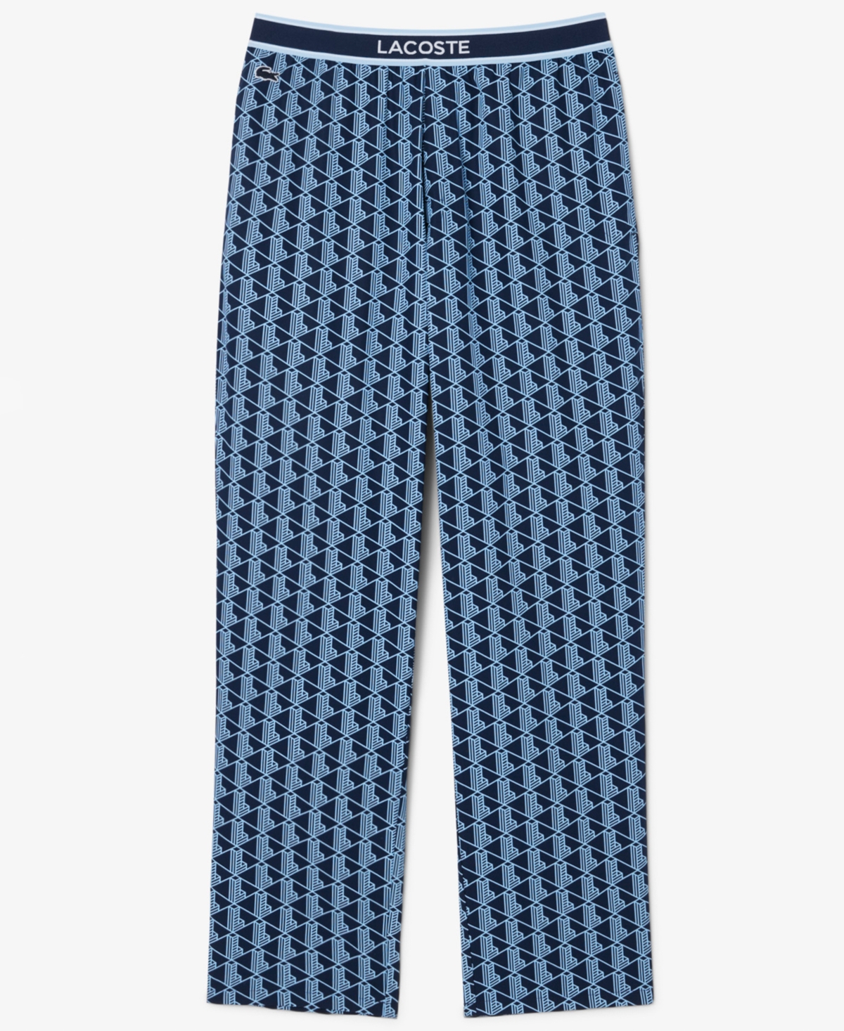Click here for Lacoste Mens Monogram Print Pajama Pants - Navy Bl... prices