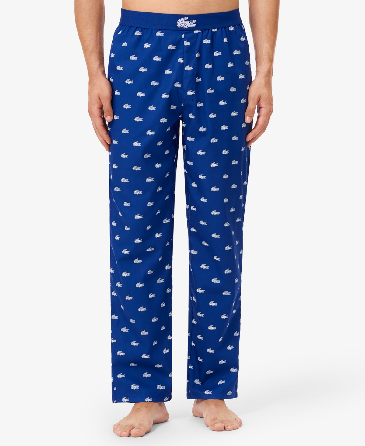 Click here for Lacoste Mens Woven Logo Pajama Pants - Captain/Whi... prices