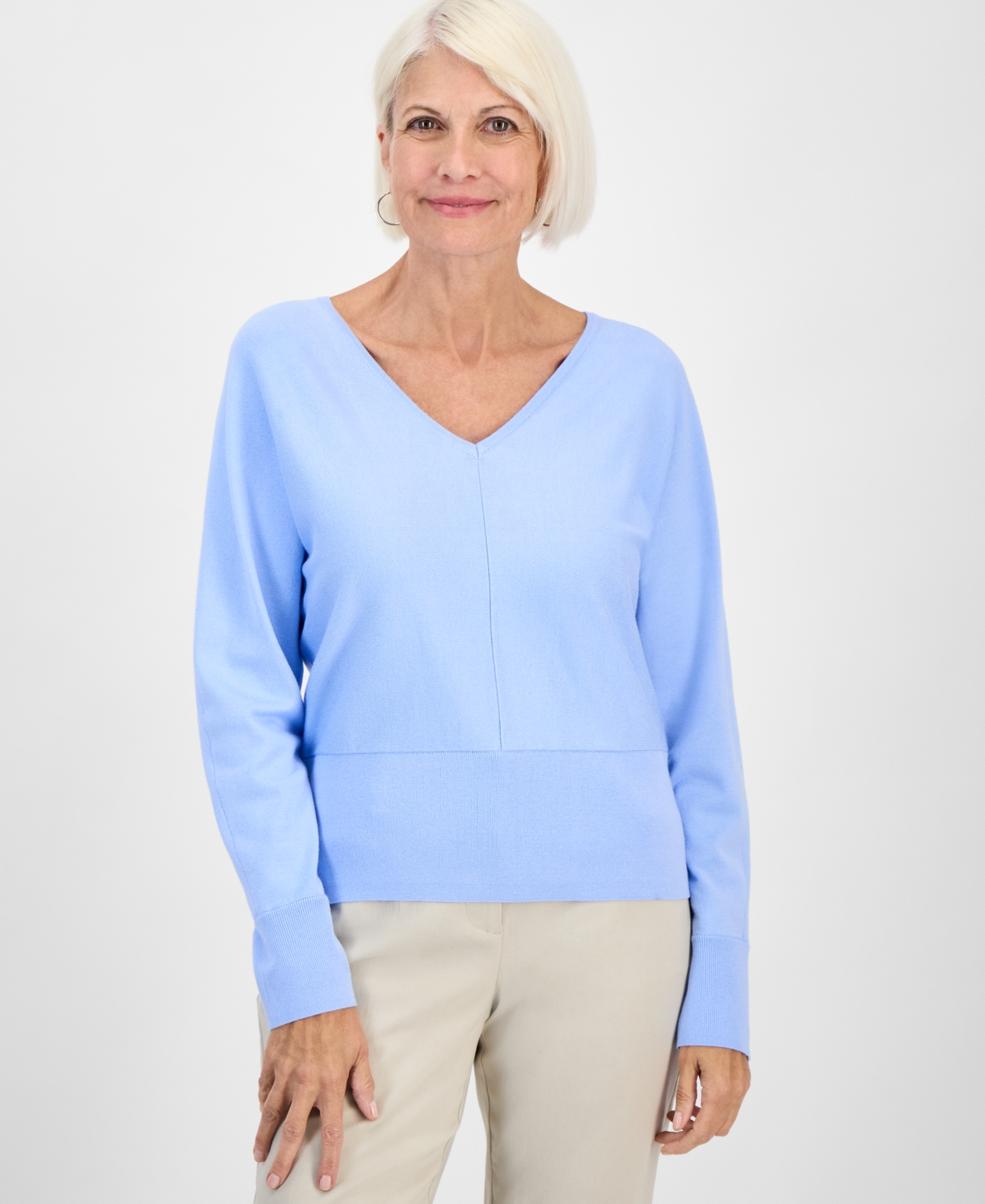 Click here for Jm Collection Petite V-Neck Dolman-Sleeve Sweater... prices