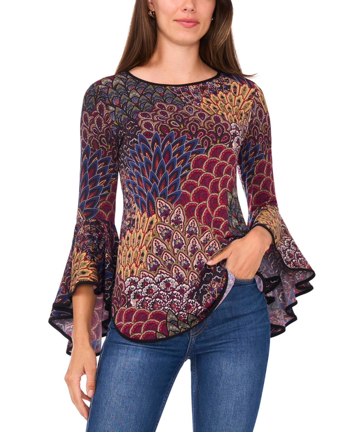 Click here for Sam & Jess Womens Bell-Sleeve Top - Granita prices