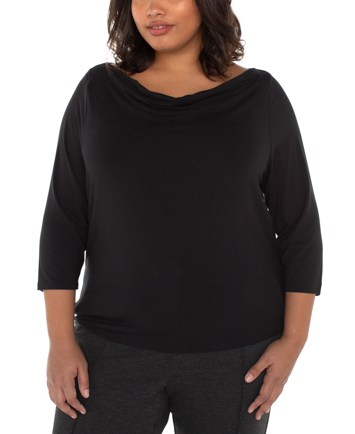 Click here for Liverpool Los Angeles Plus Size 3/4-Sleeve Draped... prices