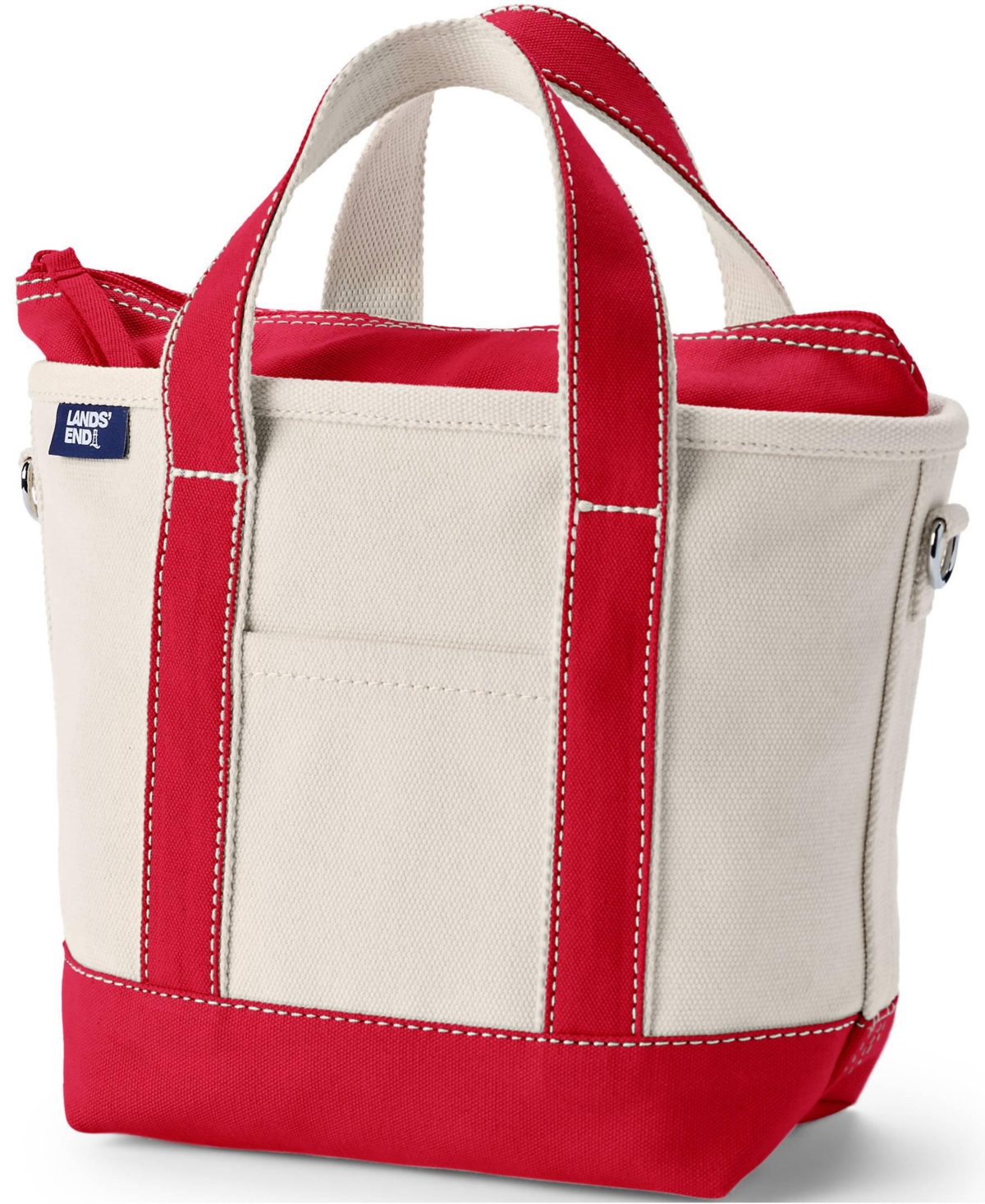 Click here for Lands End Small 3 Pocket Zip Top Canvas Tote Bag -... prices