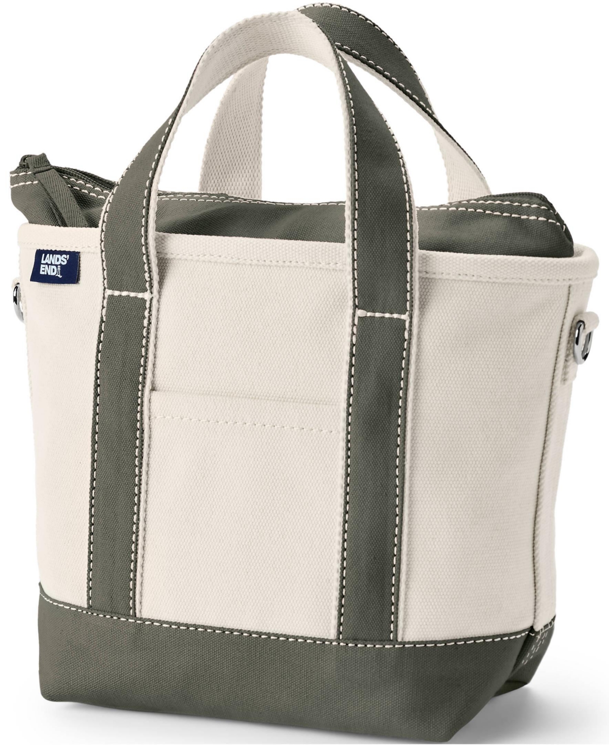 Click here for Lands End Small 3 Pocket Zip Top Canvas Tote Bag -... prices