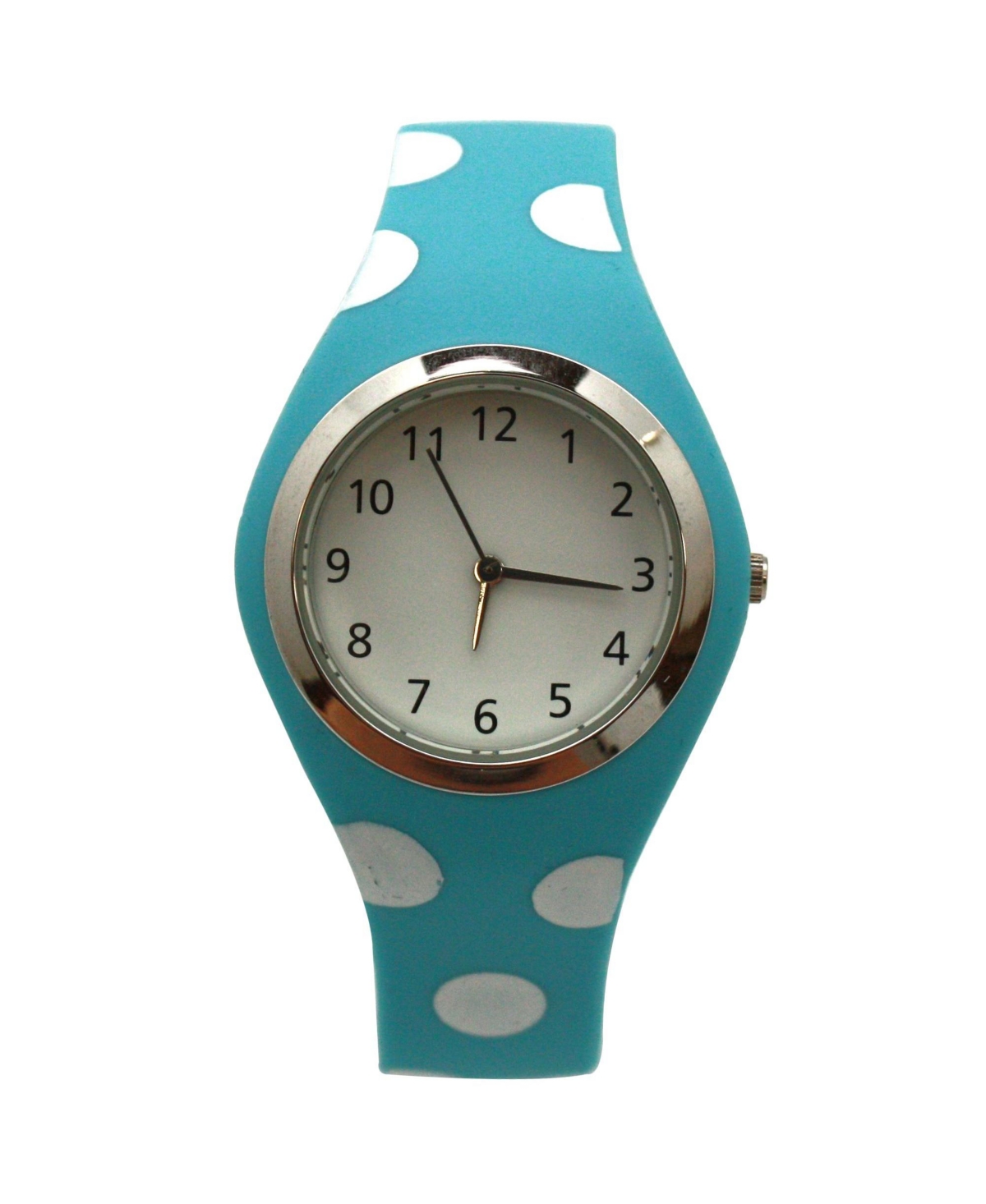 Click here for Olivia Pratt Light Blue Polka Dots Silicone Band W... prices
