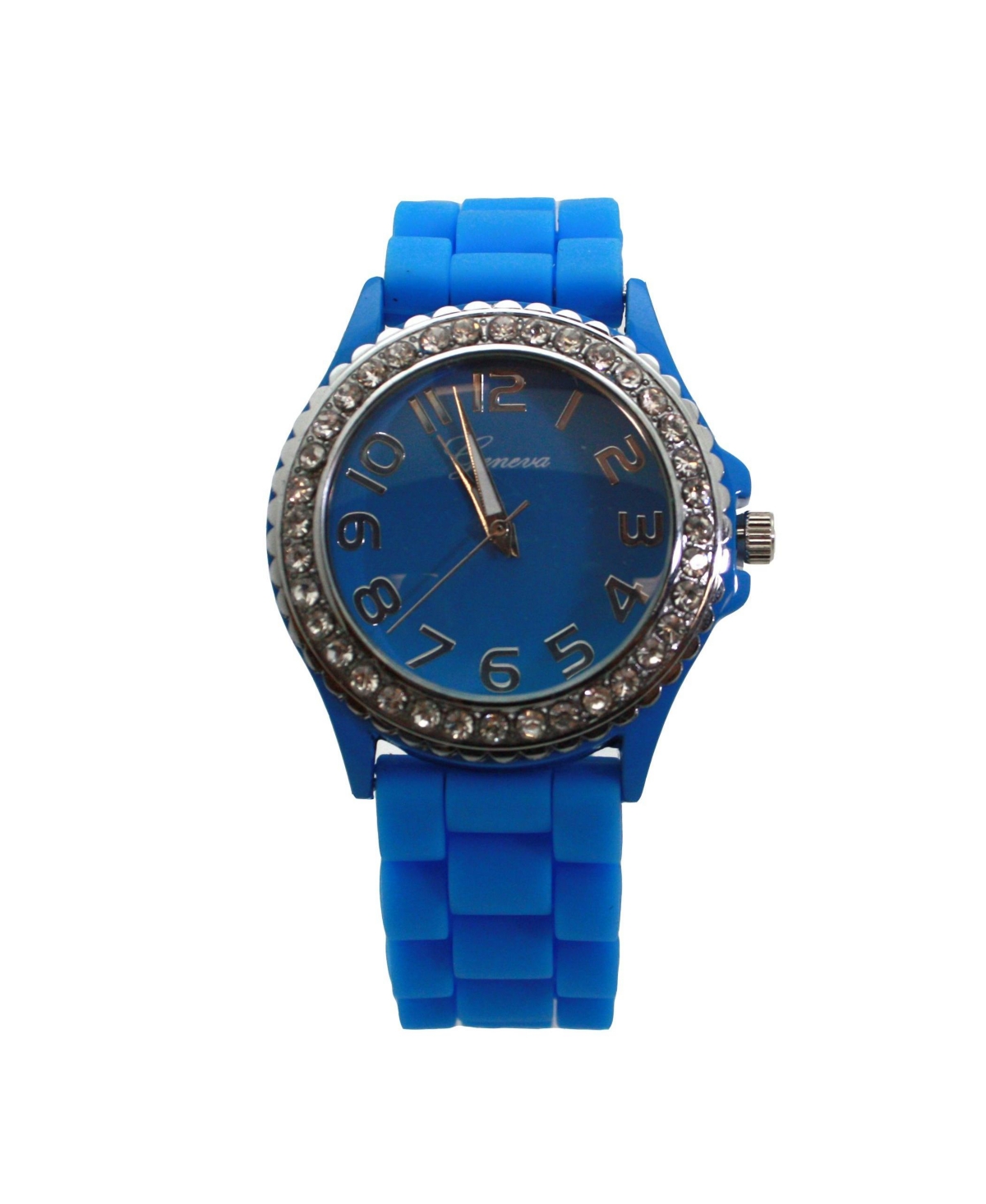 Olivia Pratt Blue Every Day Silicone and Rhinestones Colorful Women Watch - Blue