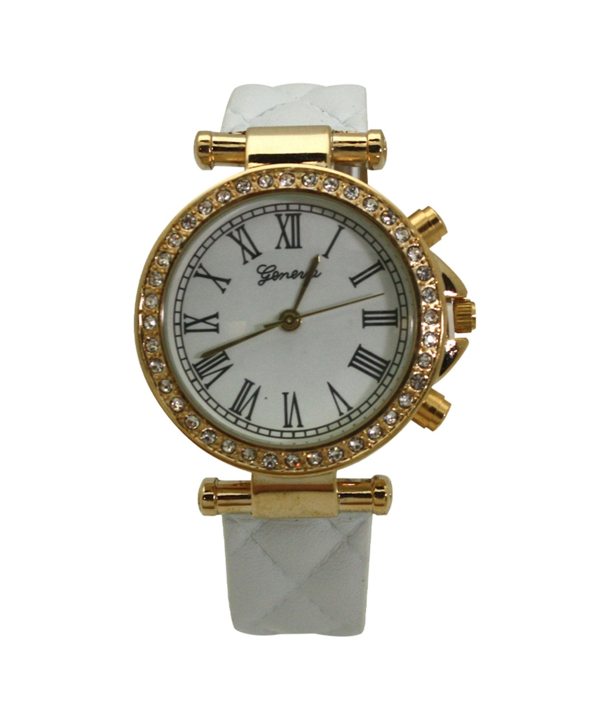 Click here for Olivia Pratt White Quilted and Gold Detail Leather... prices