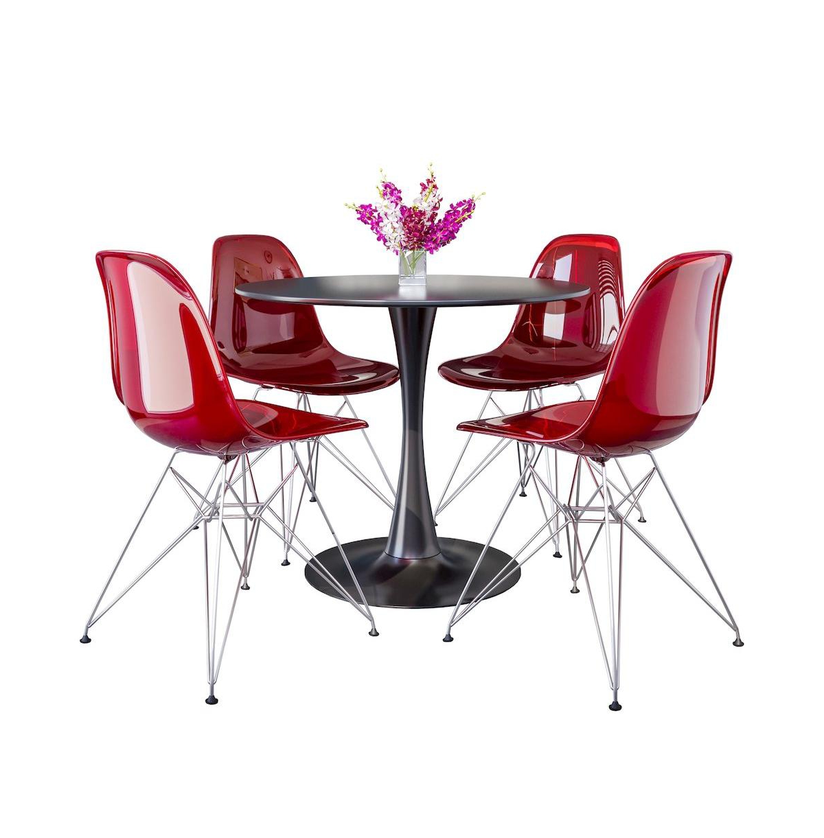 Click here for LeisureMod 5-Piece Dining Set 35" Round Dinin... prices