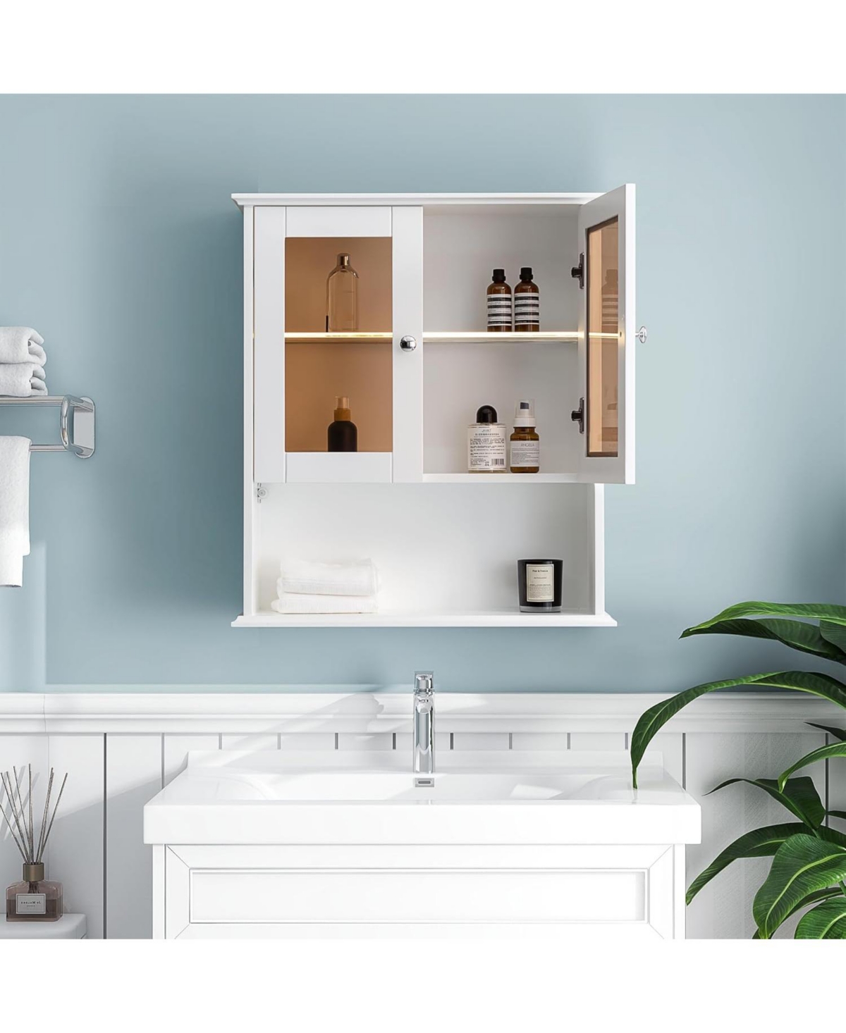 Click here for Vanirror Wall Mounted Medicine Cabinet with Glass... prices