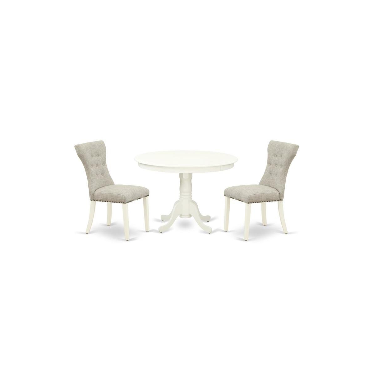 Click here for East West Furniture Dining Room Set Linen White -... prices