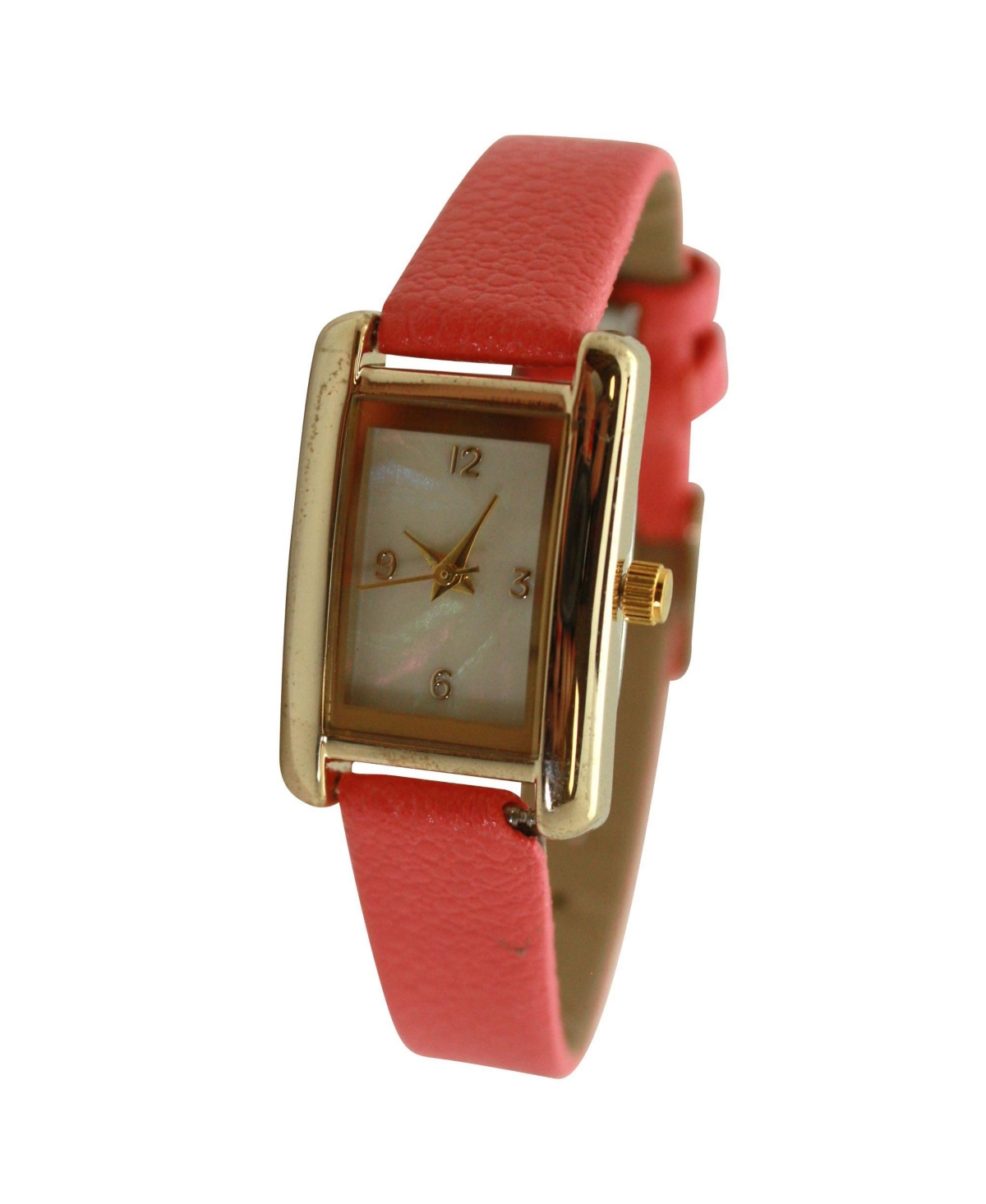 Click here for Olivia Pratt Coral Thin Gold Square Face Solid Fau... prices