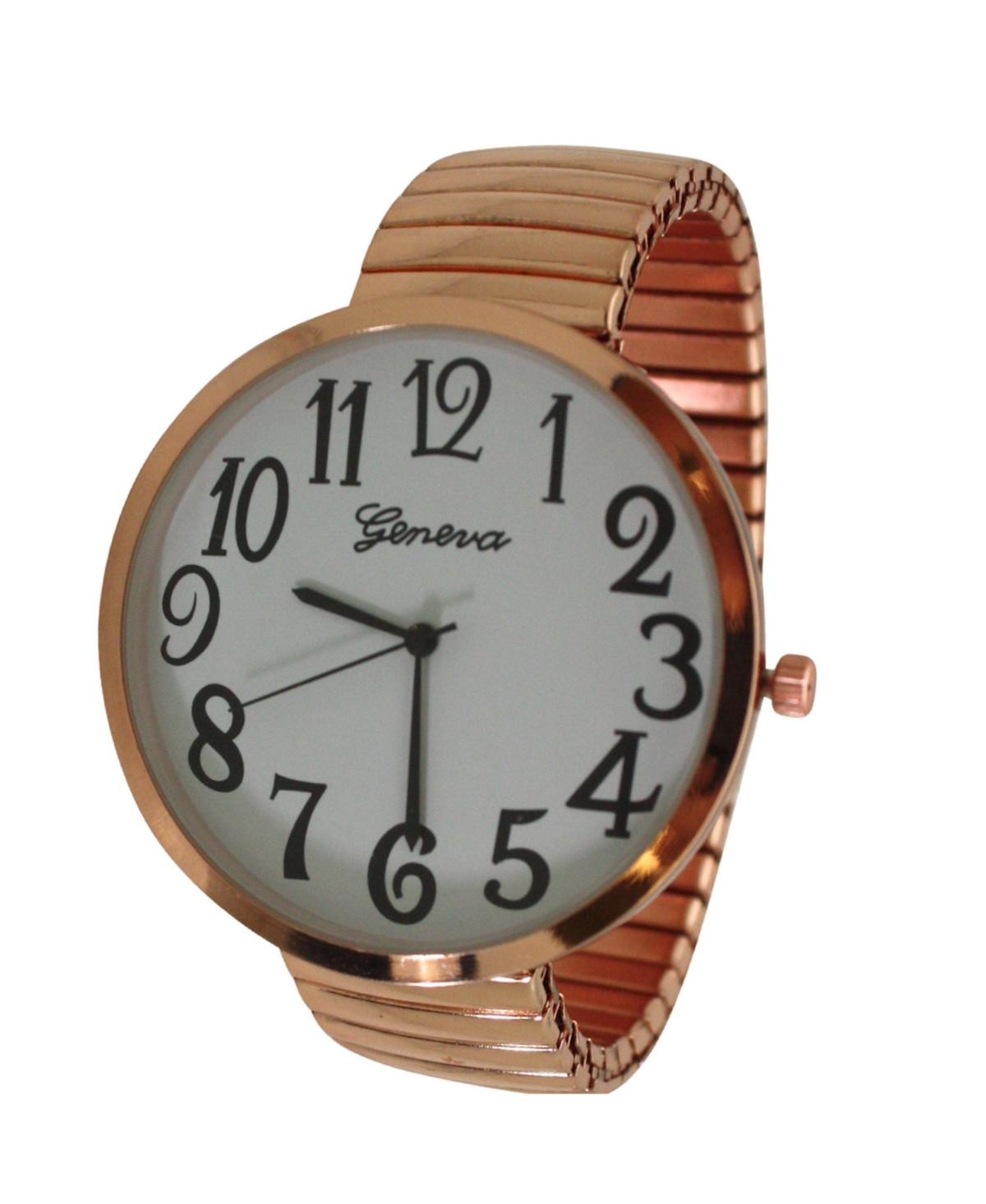Olivia Pratt Rose Gold Super Large Face Stretch Strap Watch - Rose gold