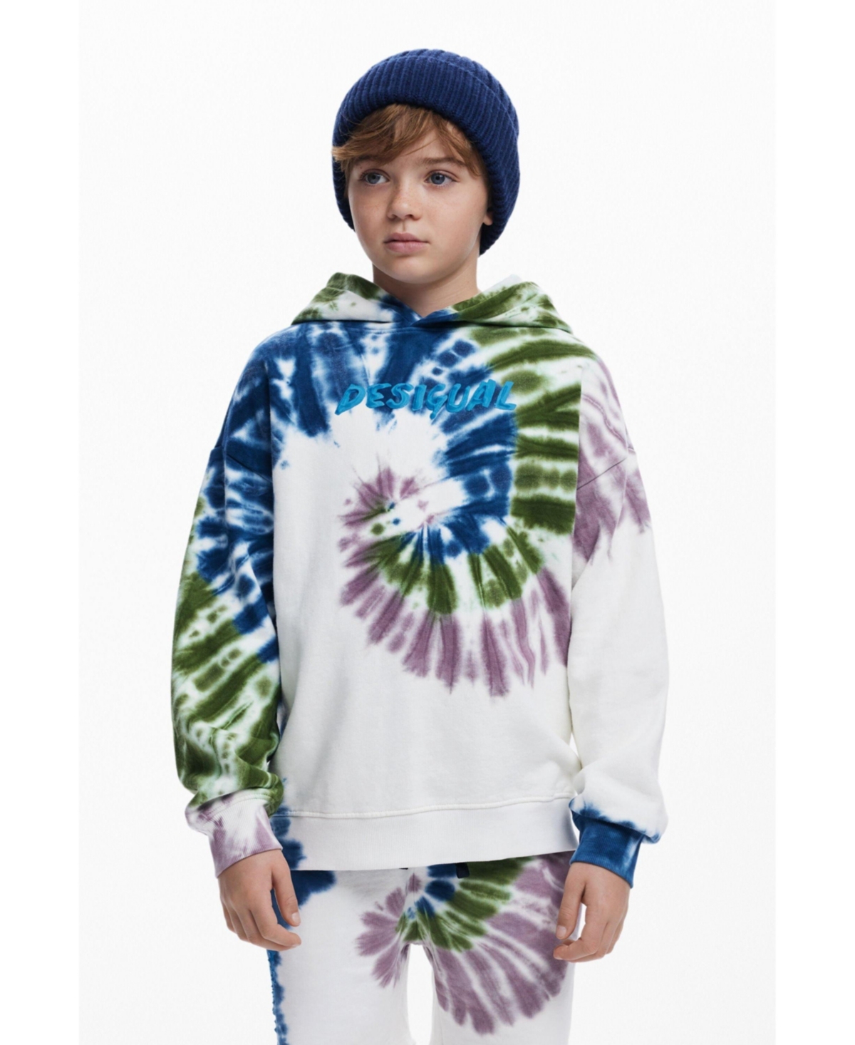 Click here for Desigual Boyss Tie-Dye Logo Sweatshirt - Blue prices