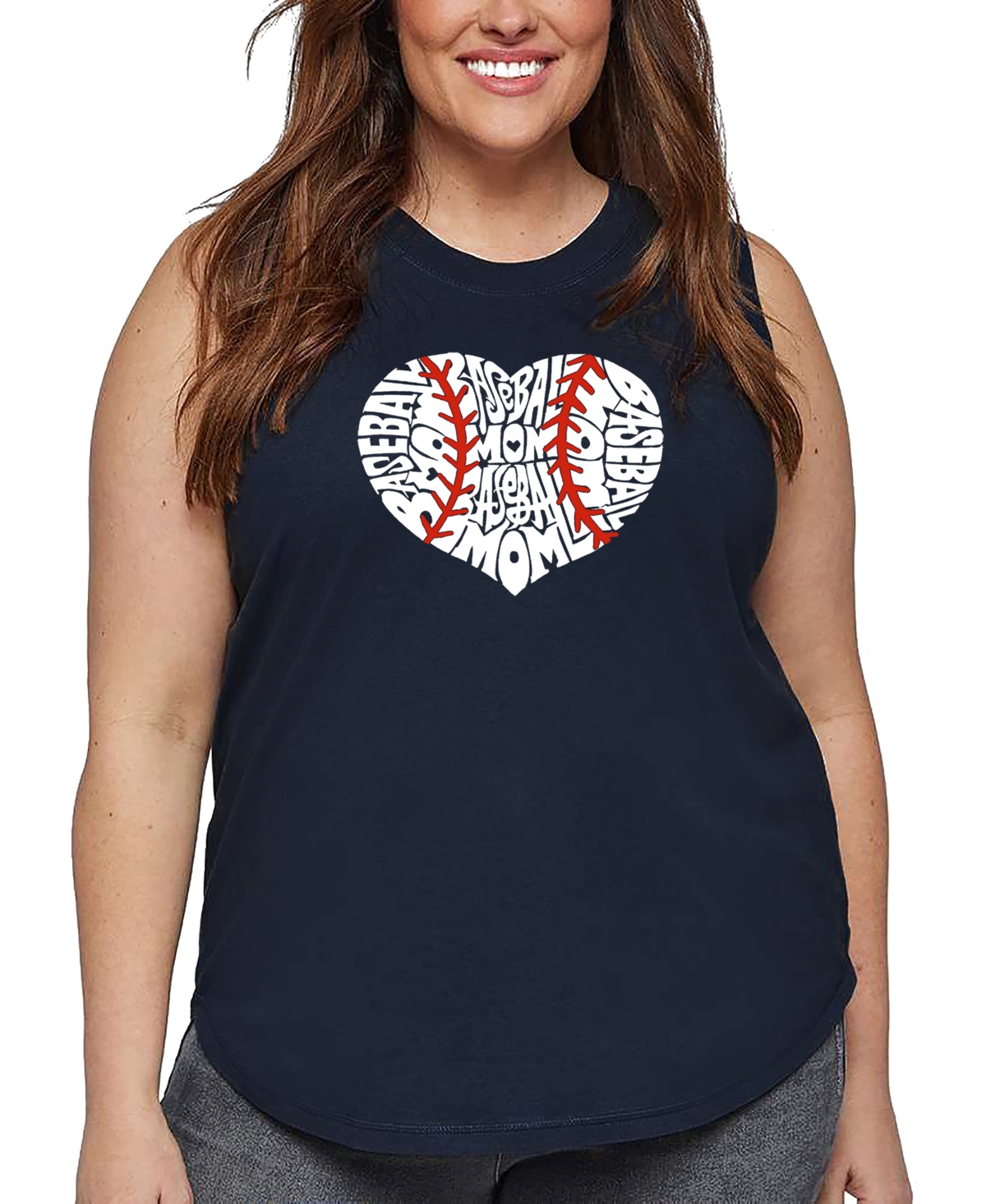 Click here for La Pop Art Plus Size Baseball Mom Word Art Tank To... prices