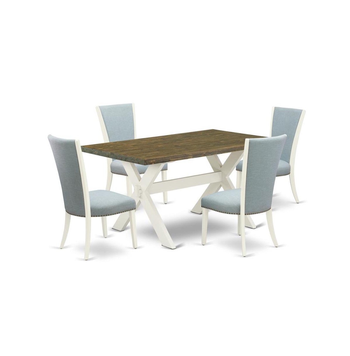 Click here for East West Furniture 5 Piece Dining Table Set - 4 B... prices