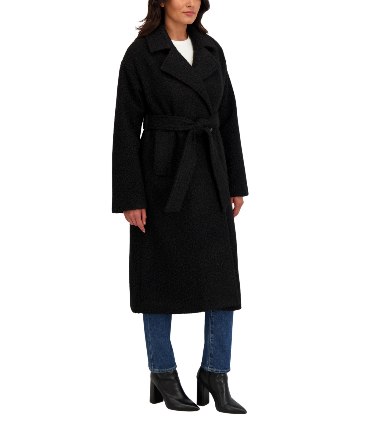Click here for Sebby Collection Womens Long Belted Boucle Wrap Co... prices
