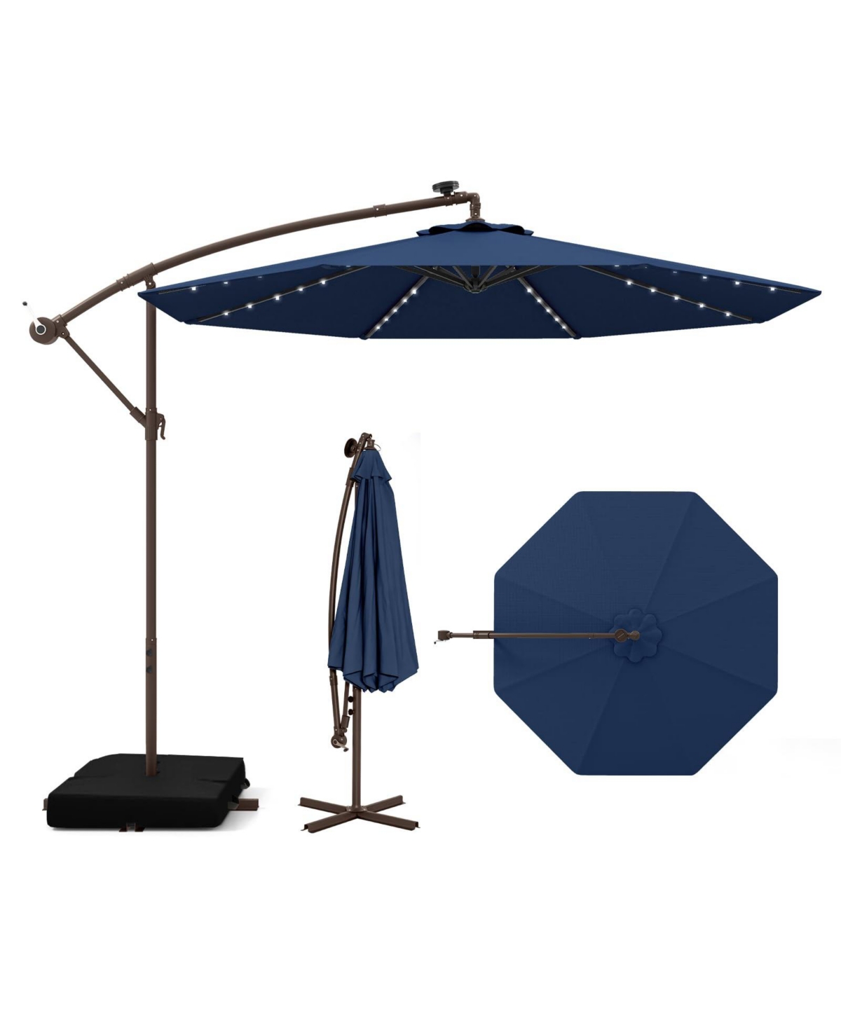 Click here for 10 Feet Solar Offset Hanging Umbrella with 40 Lamp... prices