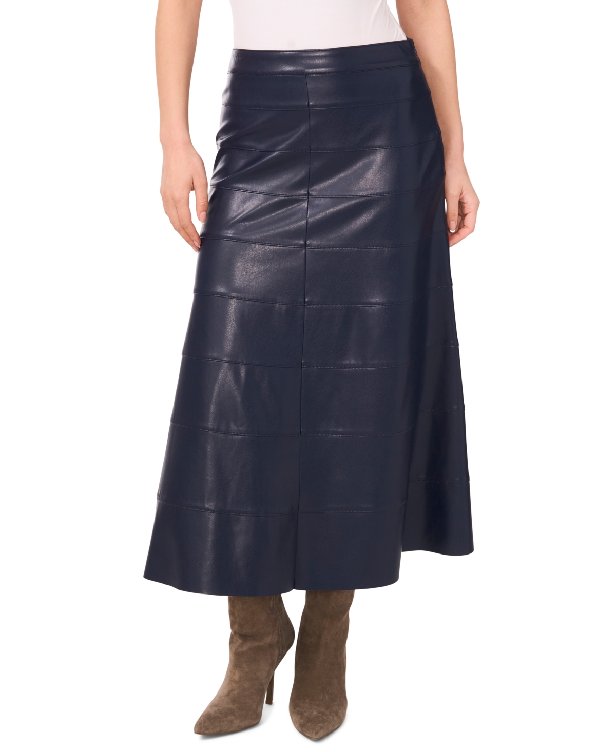 Click here for 1.state Womens A-Line Seamed Midi Skirt - Midnight... prices