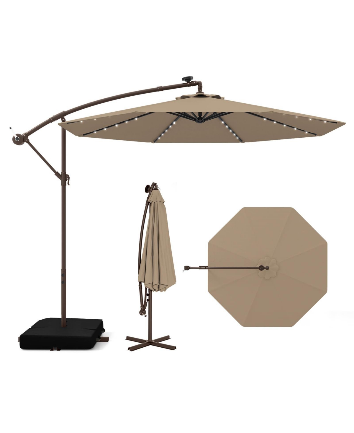 Click here for 10 Feet Solar Offset Hanging Umbrella with 40 Lamp... prices