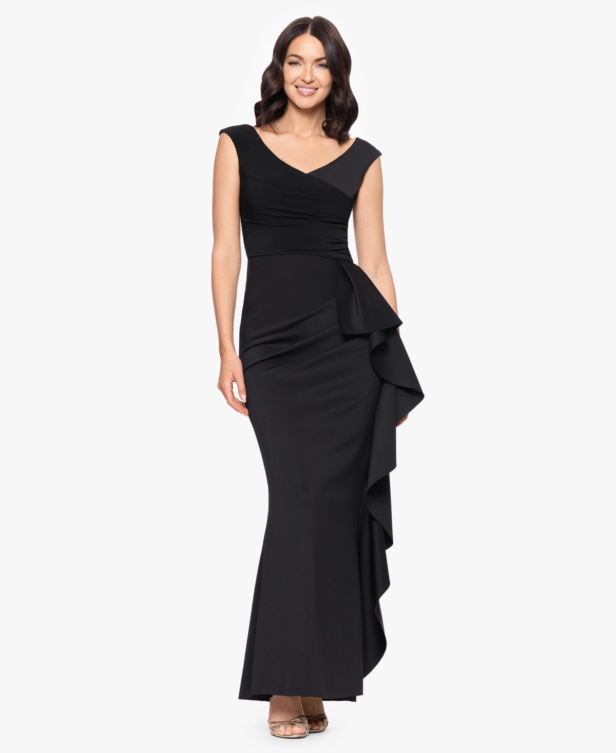 Click here for Betsy & Adam Womens Sleeveless V-Neck Dress - Blac... prices