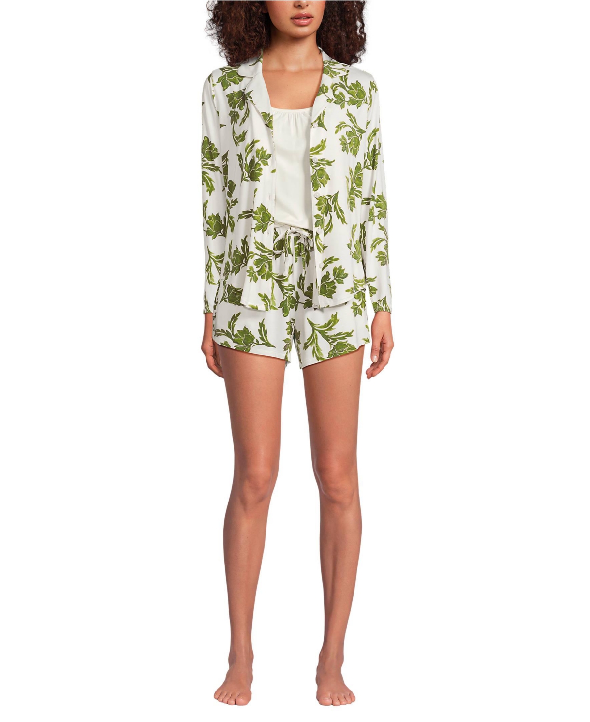 Click here for Lands End Womens Cooling 3 Piece Pajama Set - Long... prices
