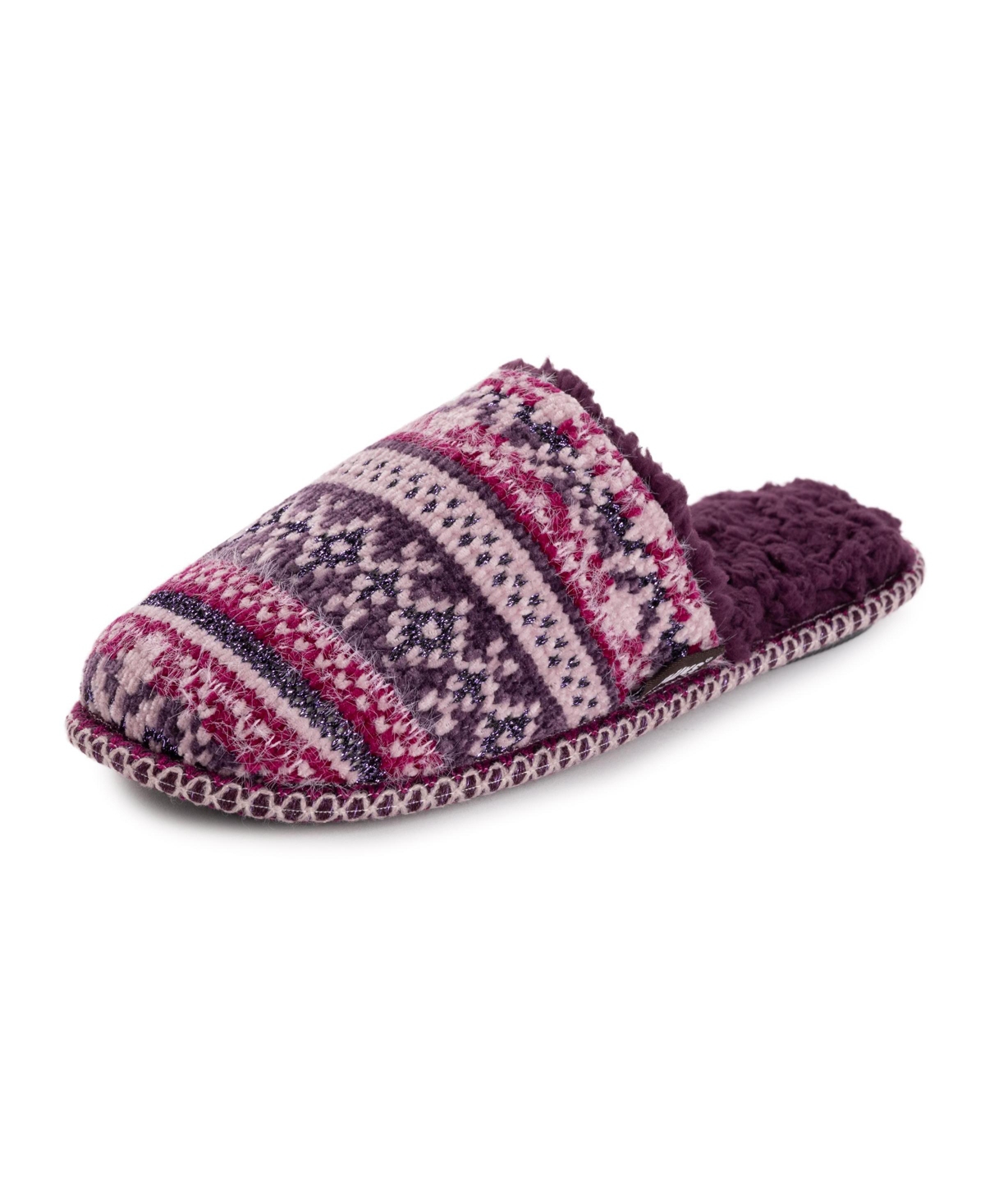 Click here for Muk Luks Womens Ashlie Scuff - Purple fairisle prices
