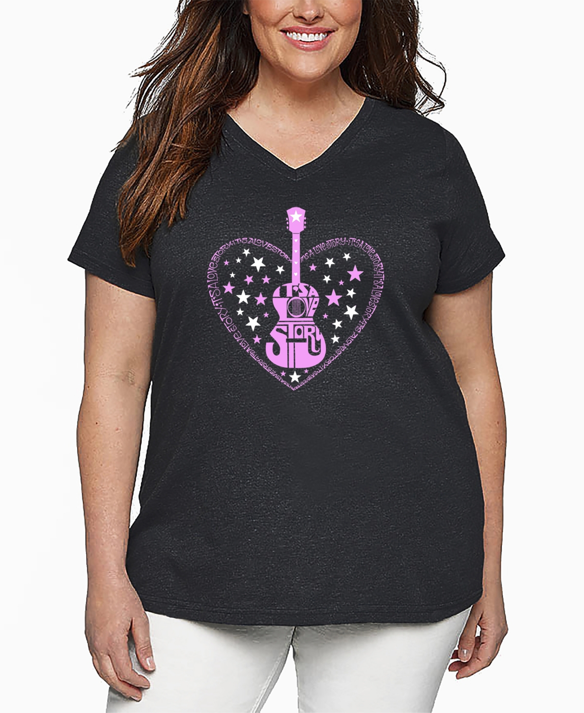 Click here for La Pop Art Plus Size Its A Love Story Word Art V-N... prices