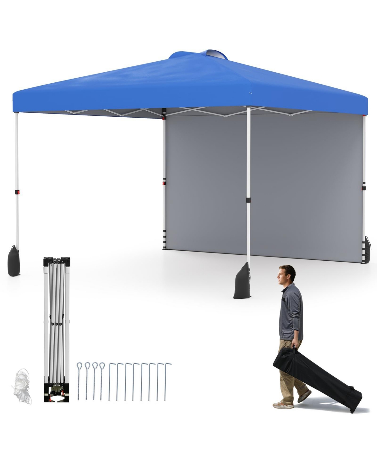 Click here for 10 X 10 Ft Pop up Canopy Tent with 1 Sidewall and... prices