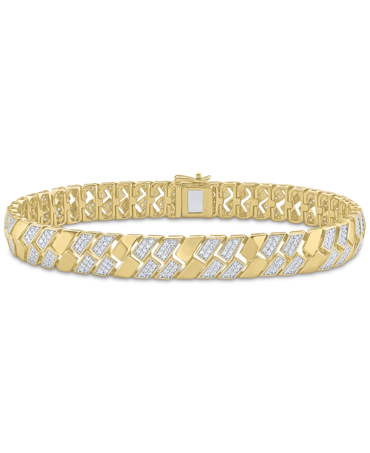 Click here for Mens Diamond Pave Cluster Square Link Bracelet (2... prices