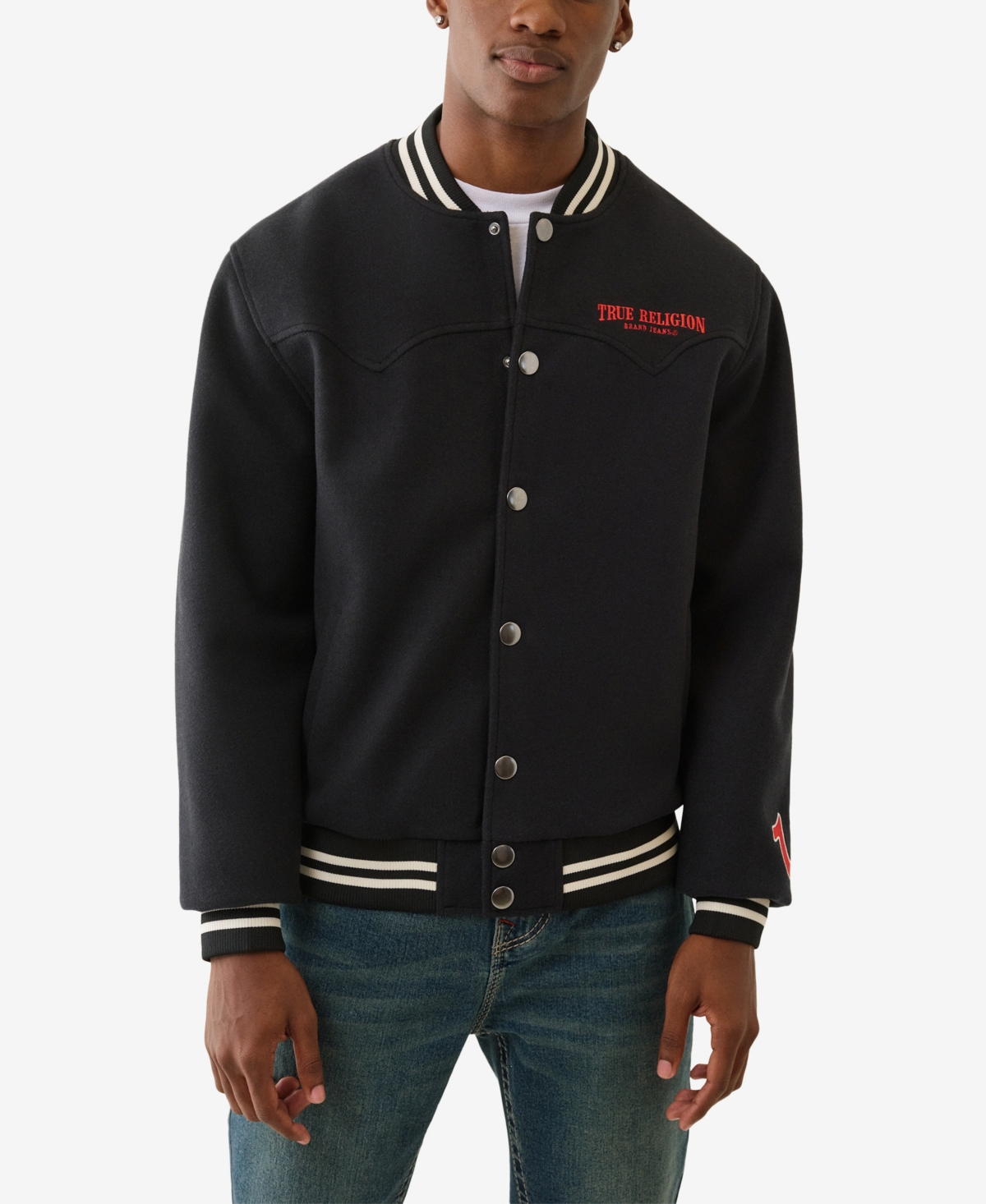 Click here for True Religion Mens Western Wool Varsity Jacket - J... prices