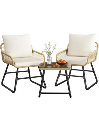 Click here for Yaheetech 3 Piece Outdoor Wicker Rattan Boho Coffe... prices