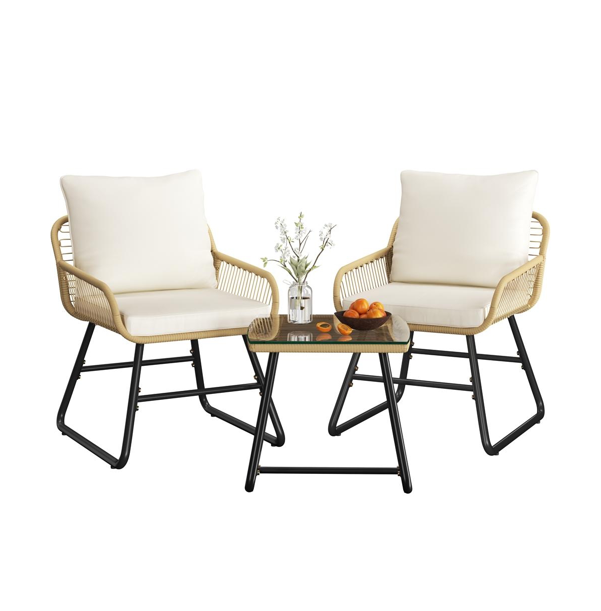 Click here for Yaheetech 3-Piece Outdoor Wicker Rattan Boho Coffe... prices