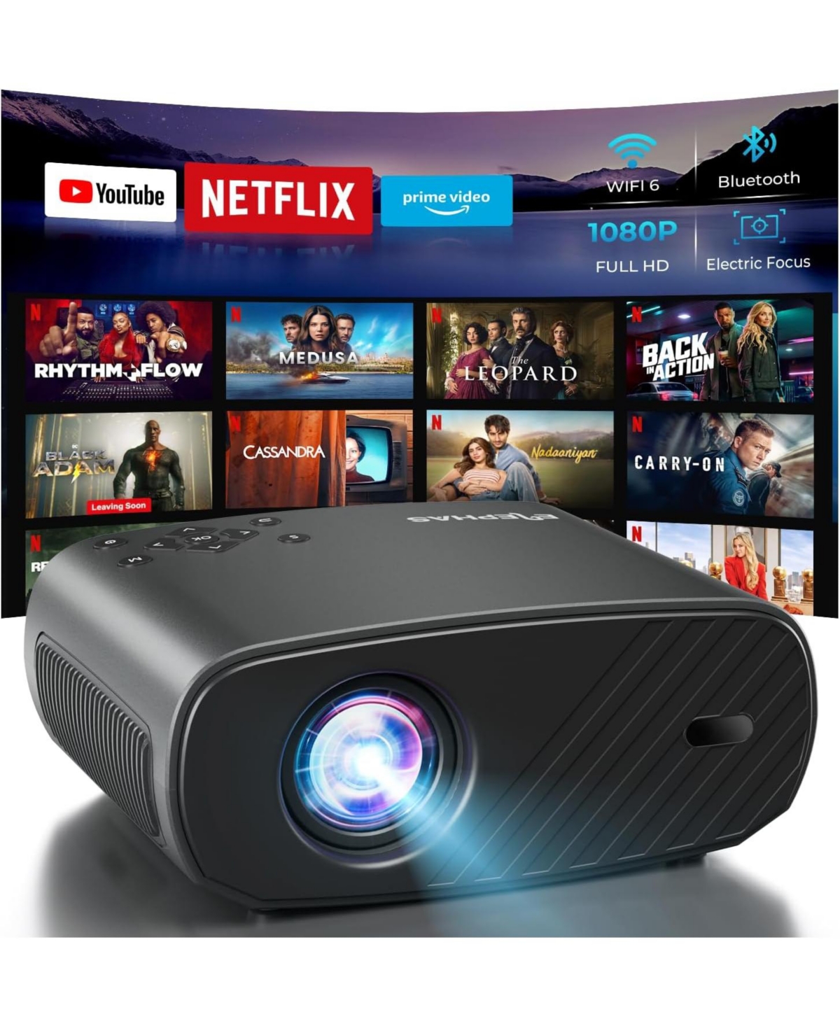 Click here for Elephas Projector with WiFi & Bluetooth - 800 Ansi... prices