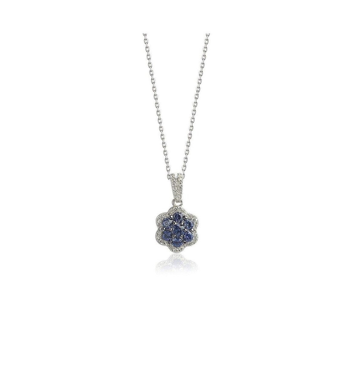 Click here for Suzy Levian Sterling Silver Sapphire & Created Whi... prices